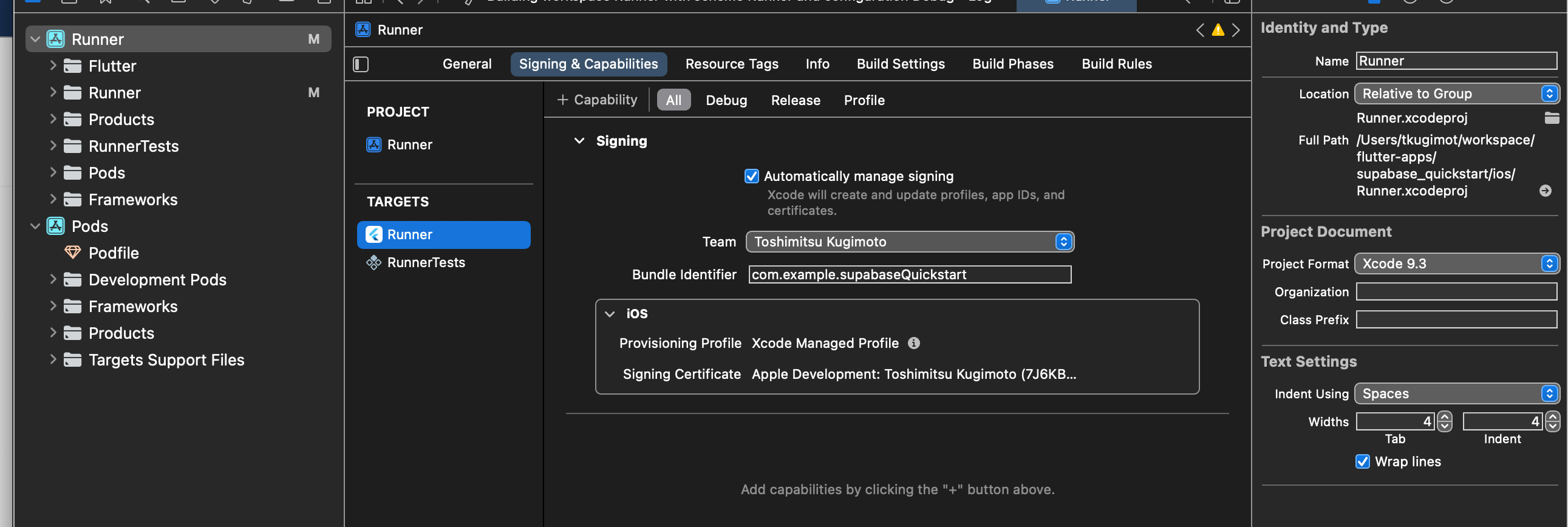 going through a tutorial on user registration with Flutter and Supabase to understand how to use ...